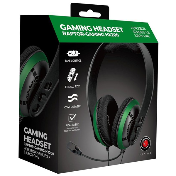 Raptor Universal Gaming Headset for Xbox, black - PlayGoSmart