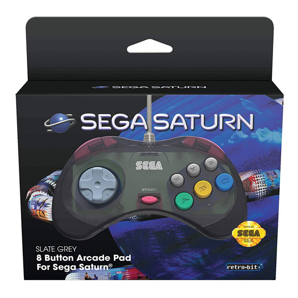 Retro-Bit SEGA Saturn pad, grey - PlayGoSmart