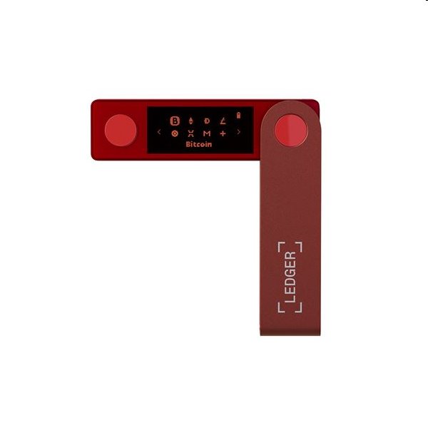 Ledger Nano X hardvérová peňaženka na kryptomeny, ruby red - PlayGoSmart